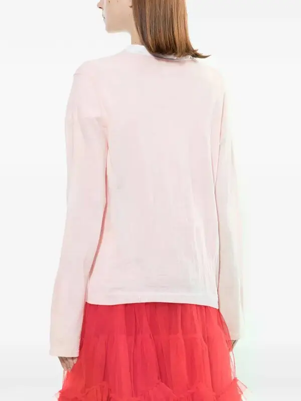 Comme Des Garçons Graphic Round Neck Jumper - Pink