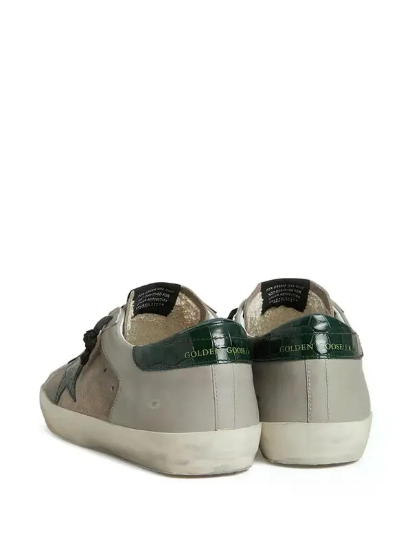 GOLDEN GOOSE Super-star Sneakers With Croc-print Star - Neutrals