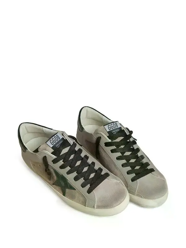 GOLDEN GOOSE Super-star Sneakers With Croc-print Star - Neutrals