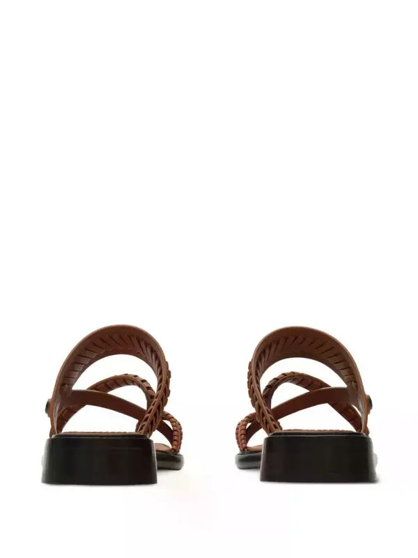 Burberry Leather Baez Sandals - Neutrals
