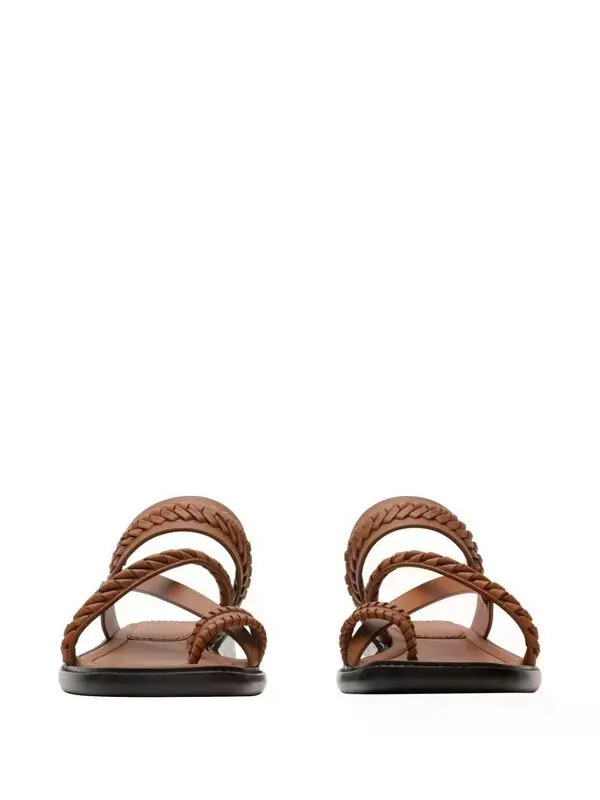Burberry Leather Baez Sandals - Neutrals