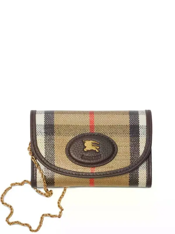 Burberry Highlands Check Chain Crossbody Bag - Neutrals