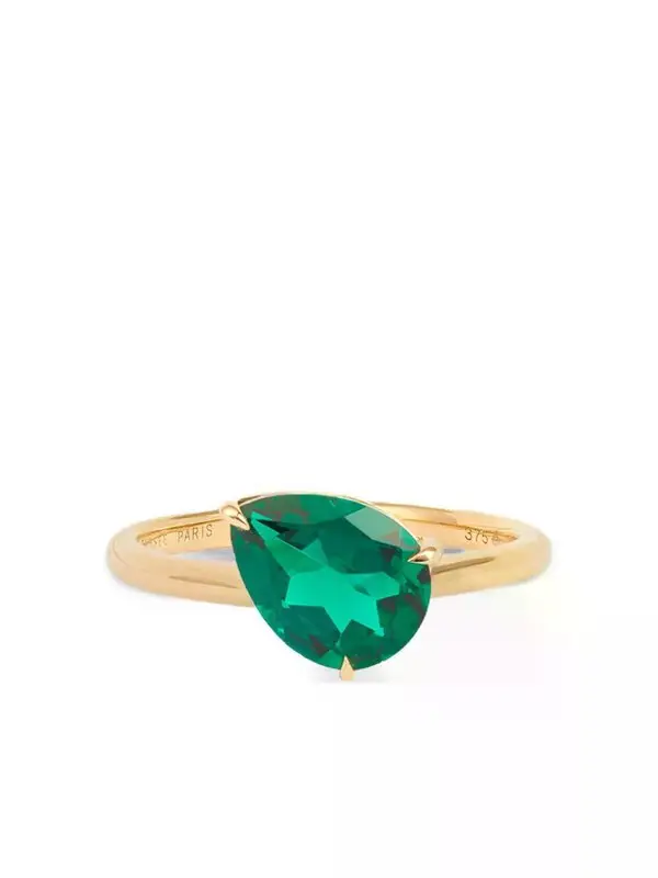 PERSEE 9k Yellow Iris Emerald Ring - Gold