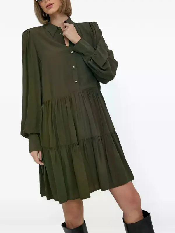 IVY OAK Tiered Balloon-sleeve Dress - Green