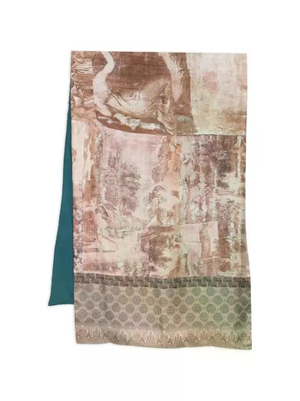 PIERRE-LOUIS MASCIA Graphic-print Scarf - Neutrals
