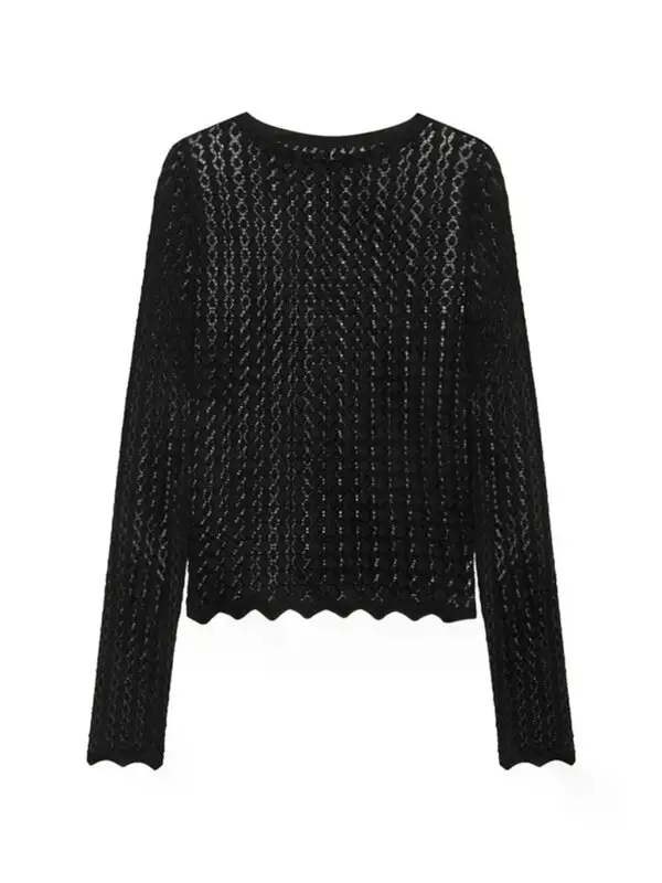 Saint Laurent Openwork Long-sleeve Top