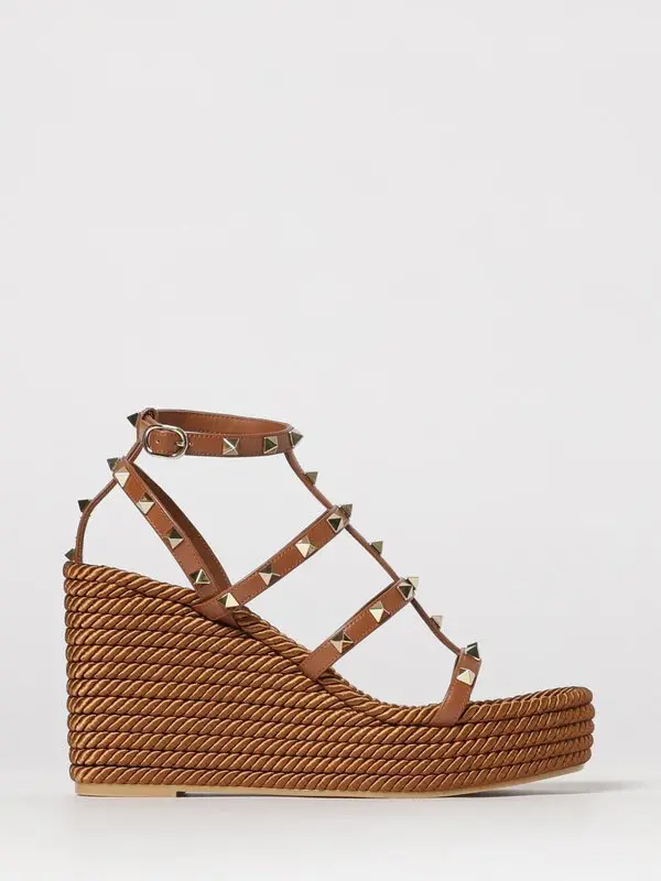 Valentino Garavani Heeled Platform Wedge Sandals - Brown