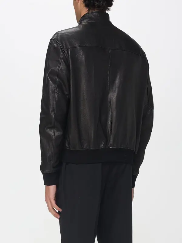 Tagliatore Leather Bomber Jacket - Black