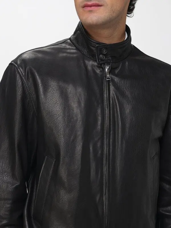 Tagliatore Leather Bomber Jacket - Black