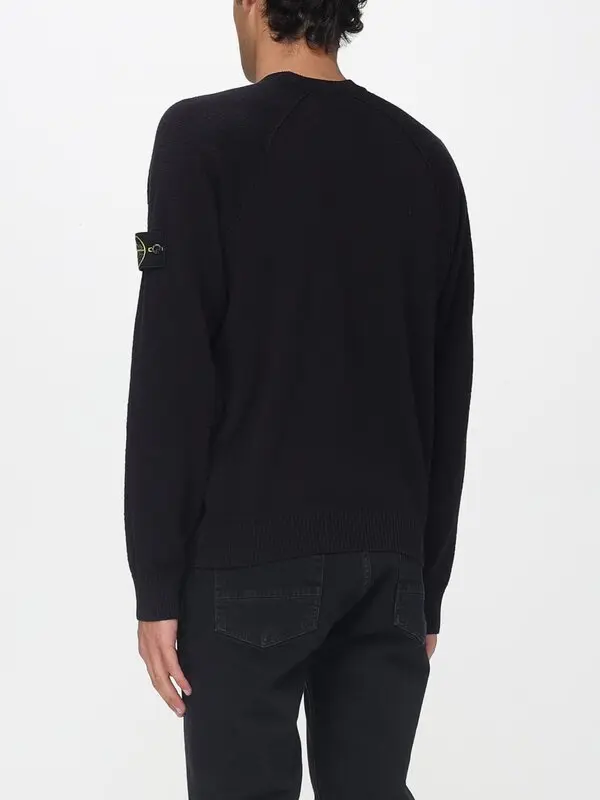 Stone Island Light Raw Hand Organic Cotton Knit Crewneck Jumper - Blue