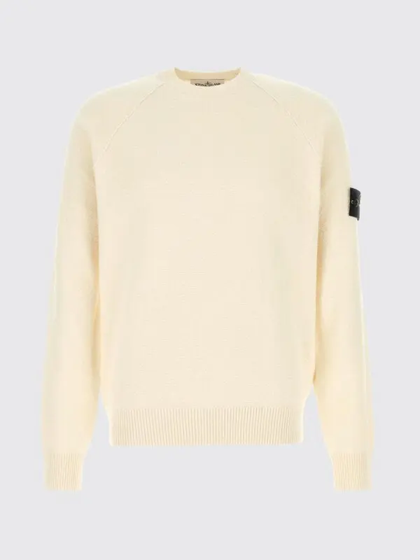 Stone Island Light Raw Hand Organic Cotton Knit Crewneck Jumper - Ivory