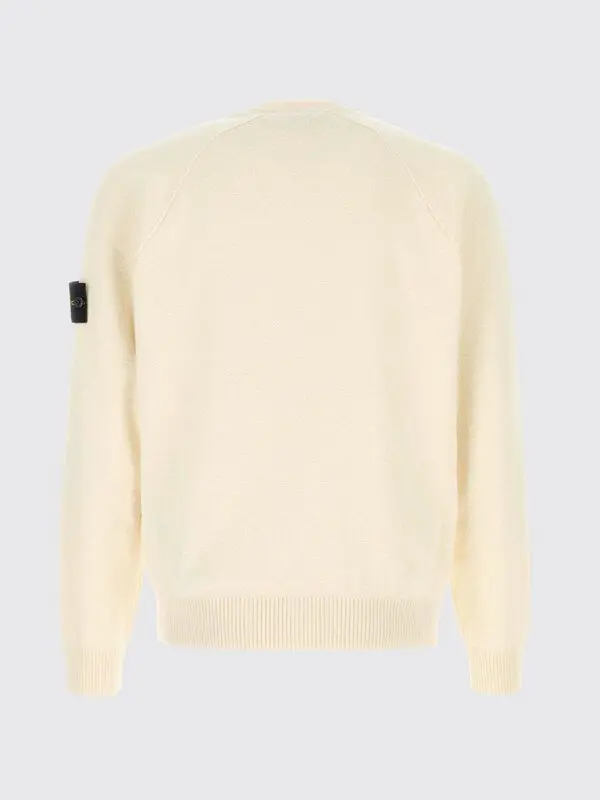 Stone Island Light Raw Hand Organic Cotton Knit Crewneck Jumper - Ivory