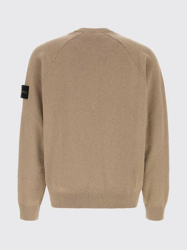 Stone Island Light Raw Hand Organic Cotton Knit Crewneck Jumper - Sand