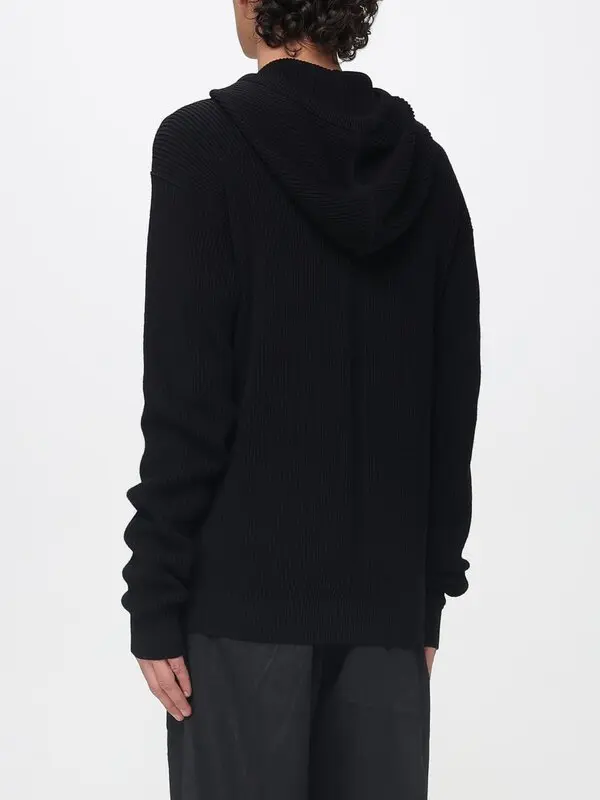 Rick Owens Virgin Wool Hooded Cardigan - Black