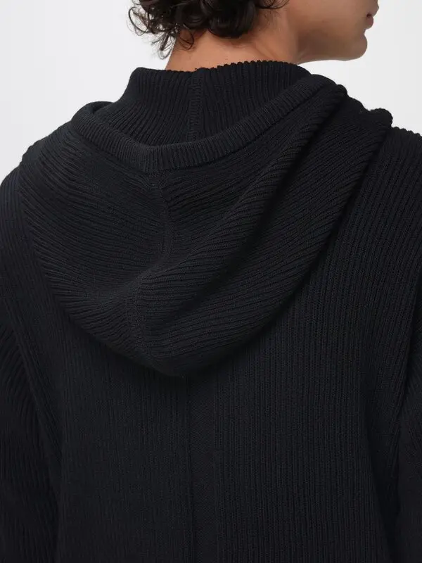 Rick Owens Virgin Wool Hooded Cardigan - Black
