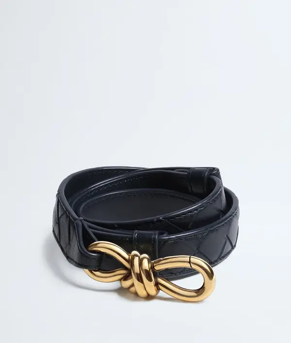 BOTTEGA  VENETA Andiamo Leather Belt - Midnight