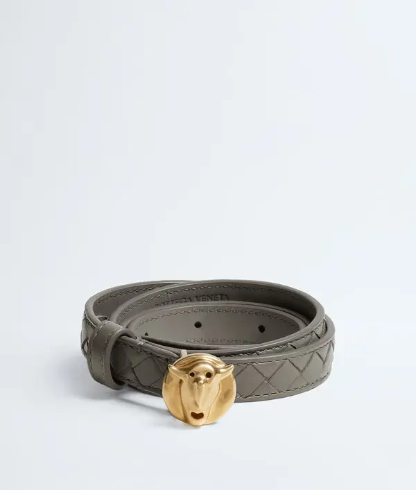 Bottega Veneta Intrecciato Leather Belt - Basalt