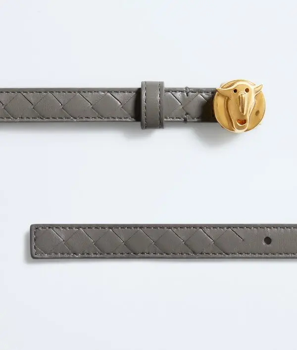 Bottega Veneta Intrecciato Leather Belt - Basalt
