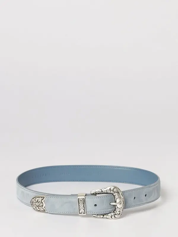 ORTIGNI Leather Belt - Gnawed Blue