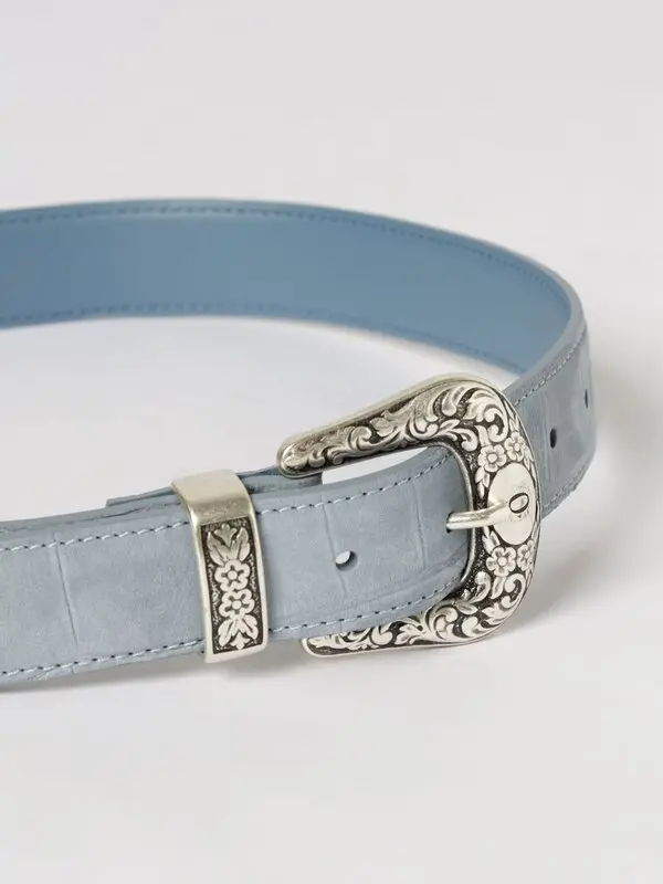 ORTIGNI Leather Belt - Gnawed Blue
