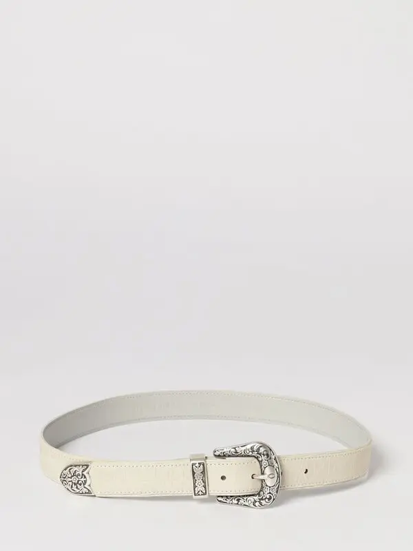 ORTIGNI Leather Belt - White