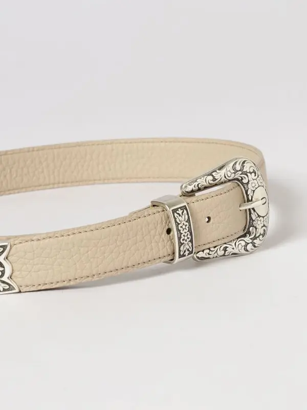 ORTIGNI Leather Belt - Beige