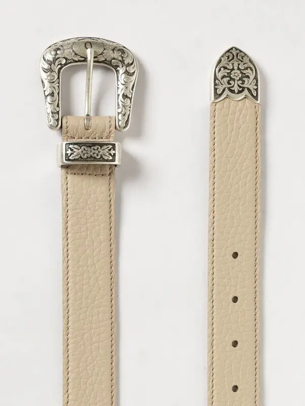 ORTIGNI Leather Belt - Beige