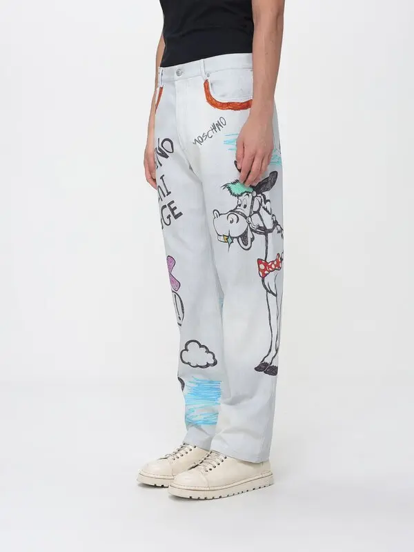 Moschino Regular Fit Jeans In Printed Denim