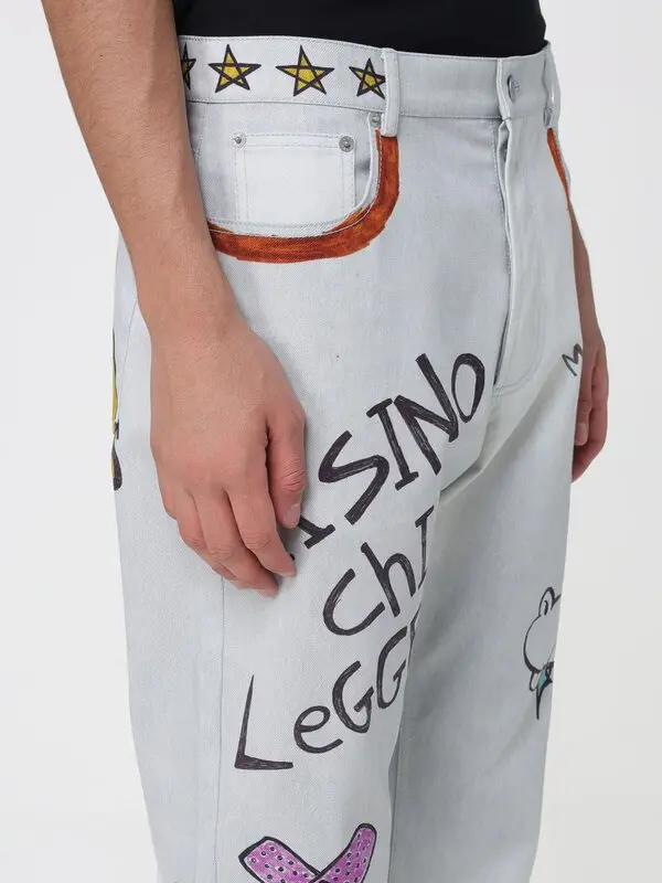 Moschino Regular Fit Jeans In Printed Denim