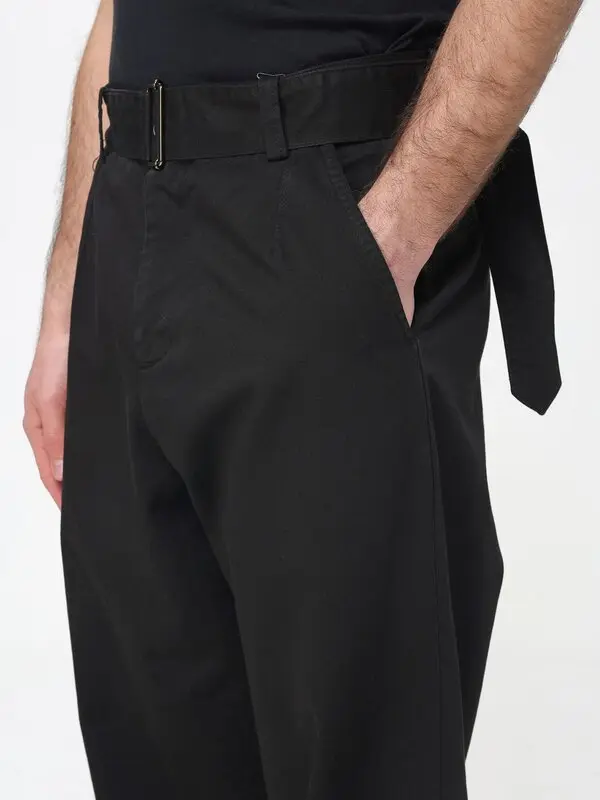 LANEUS Tailored Belted Trousers - Black