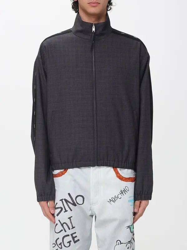 Moschino Virgin Wool And Polyester Bomber Jacket - Grey