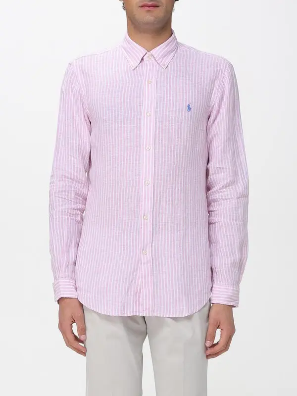 Polo Ralph Lauren Striped Linen Shirt - Pink