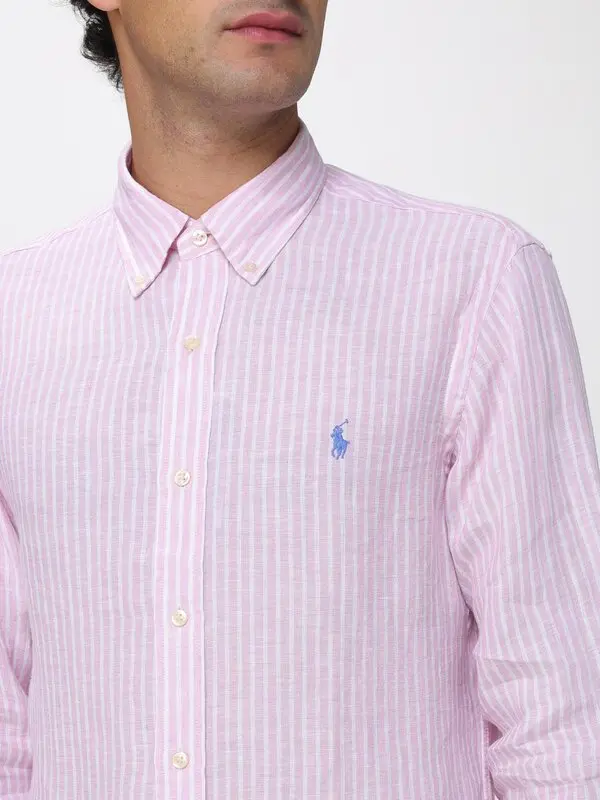 Polo Ralph Lauren Striped Linen Shirt - Pink