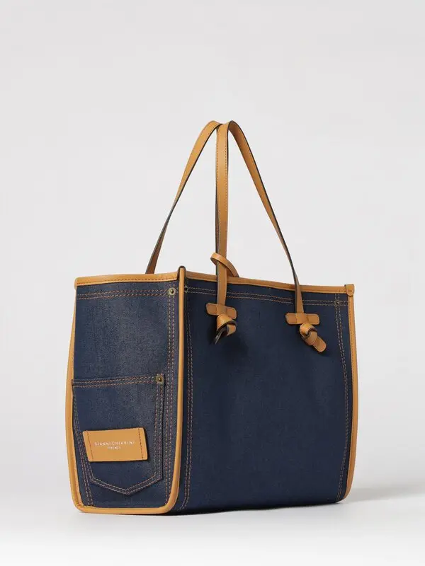 GIANNI CHIARINI Tote Bag With Tie Detail - Blue