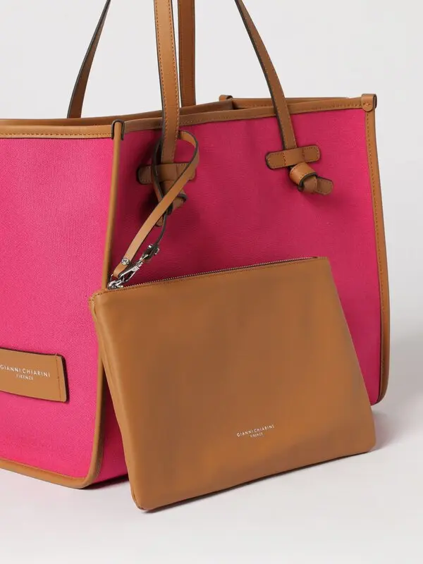 GIANNI CHIARINI Tote Bag With Leather Trim - Fuchsia