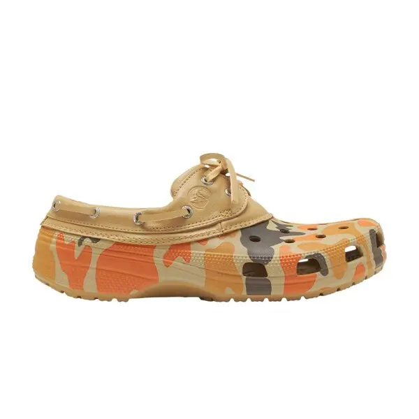 CROCS Classic Duck Camo Boat Shoe Shocking Orange - Tan