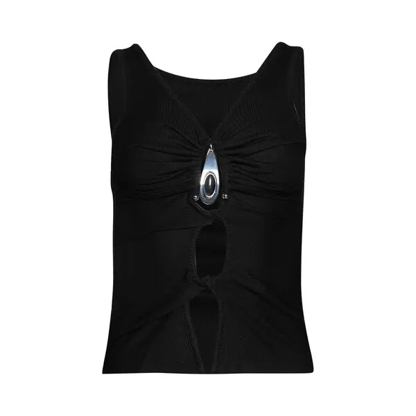 Christopher Esber Crystal Pendant Tank - Black