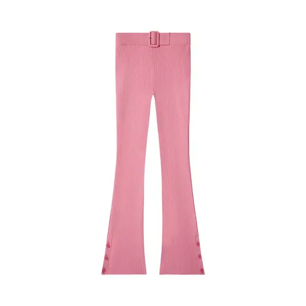 COURREGES Capri Rib Knit Pants - Pink
