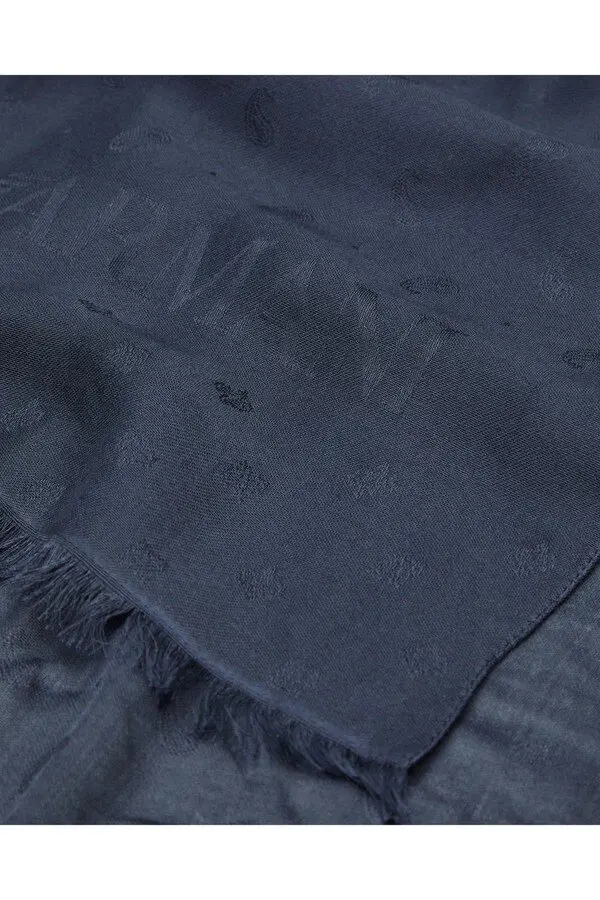 Emporio Armani Modal-blend Jacquard Stole With All-over Eagle