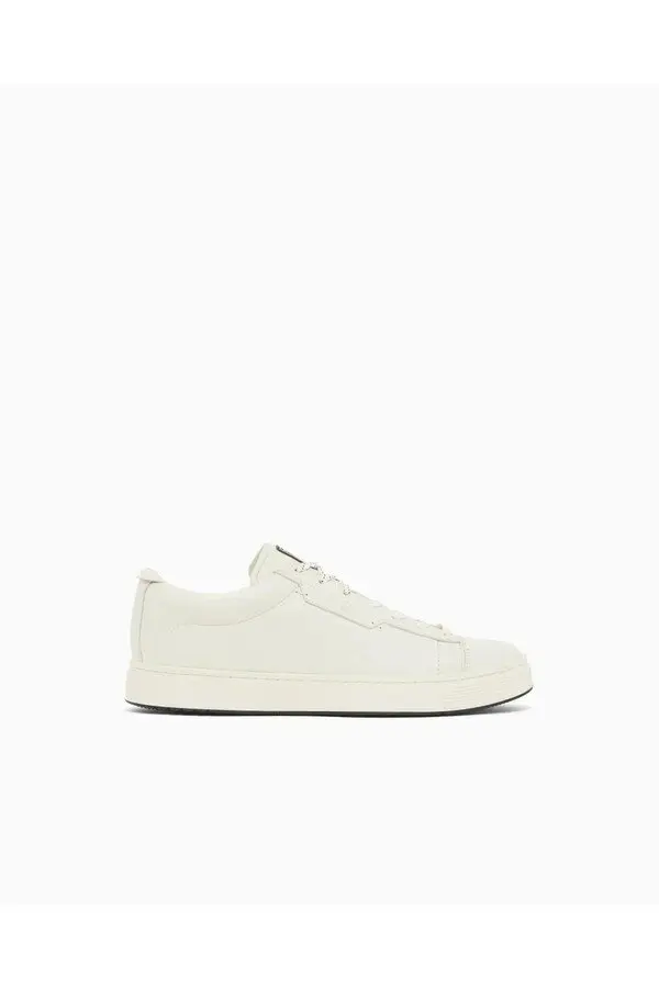 Emporio Armani Travel Essentials Leather Sneakers - White