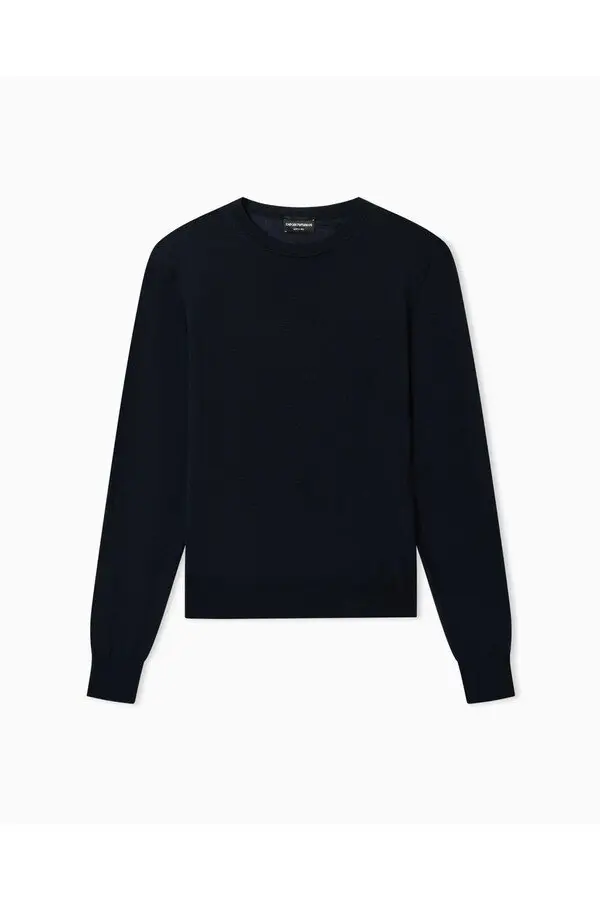 Emporio Armani Pure Virgin Wool Jumper - Navy