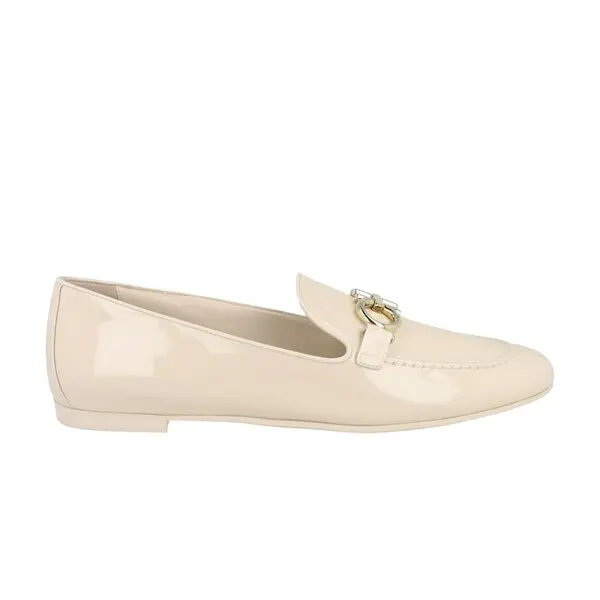 FERRAGAMO Wmns Trifoglio Patent Leather Loafer 'bone - White