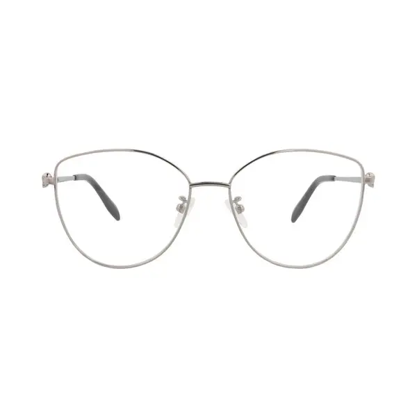 Alexander McQueen Cat Eye-frame Metal Optical Frames 'ruthenium/transparent - Silver