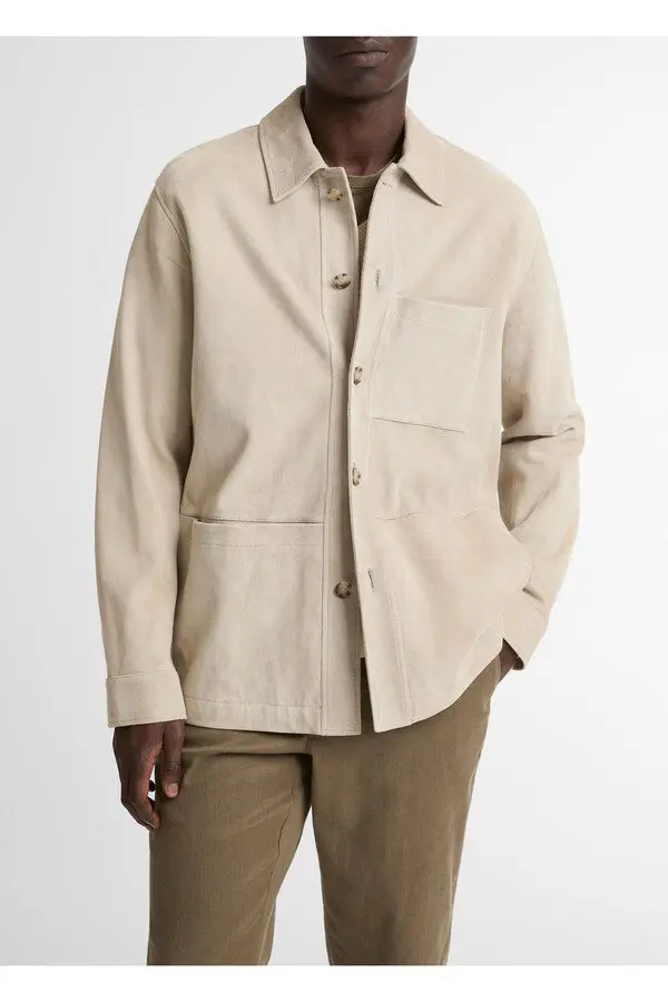 Vince Suede Utility Jacket - Neutral