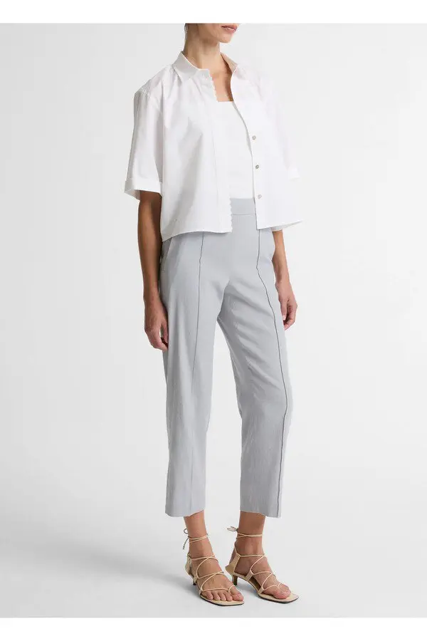 Vince Grace Mid-rise Linen-blend Pull-on Pant