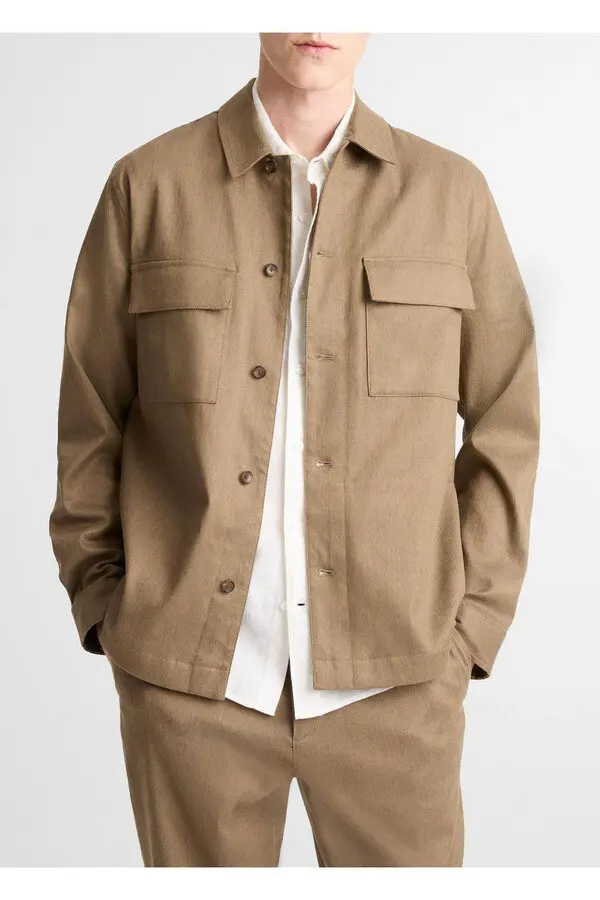Vince Italian Linen-cotton Chore Coat - Natural