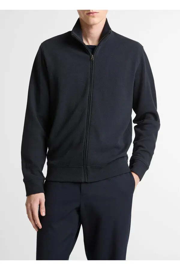 Vince Cotton-blend Piqué Zip-front Jacket