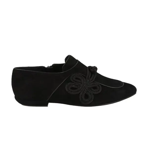 FERRAGAMO Wmns Althea Suede Loafer - Black