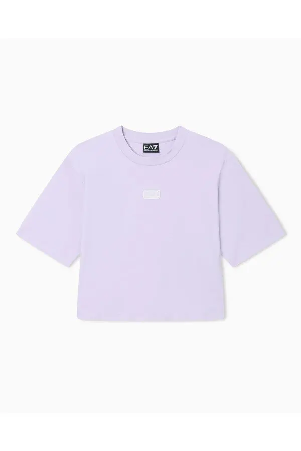 EA7 Cotton Jersey T-shirt With Logo - Purple