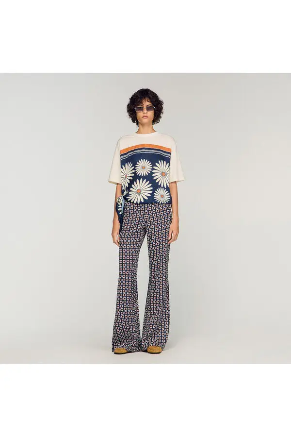 Sandro Print Flowy Trousers - Floral
